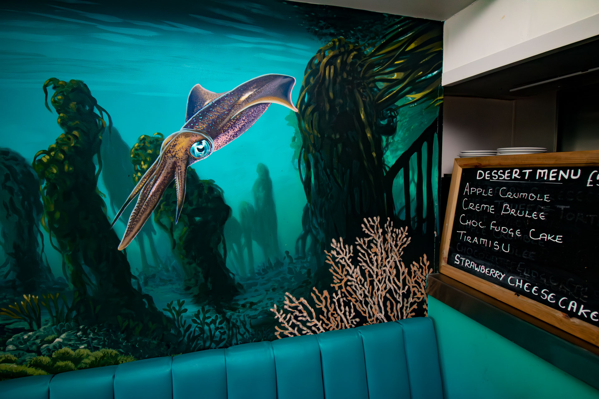 Murals in Platters Seafood Restaurant, Plymouth | Sacredart Murals